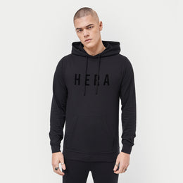 Mens Focus Slim Fit Hoodie - Black | HERA Clothing